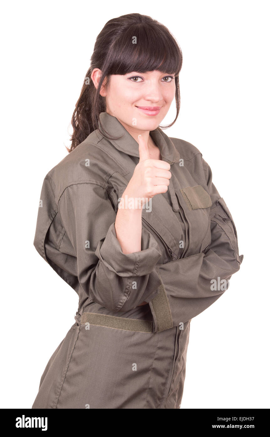 beautiful young female pilot wearing uniform Stock Photo - Alamy
