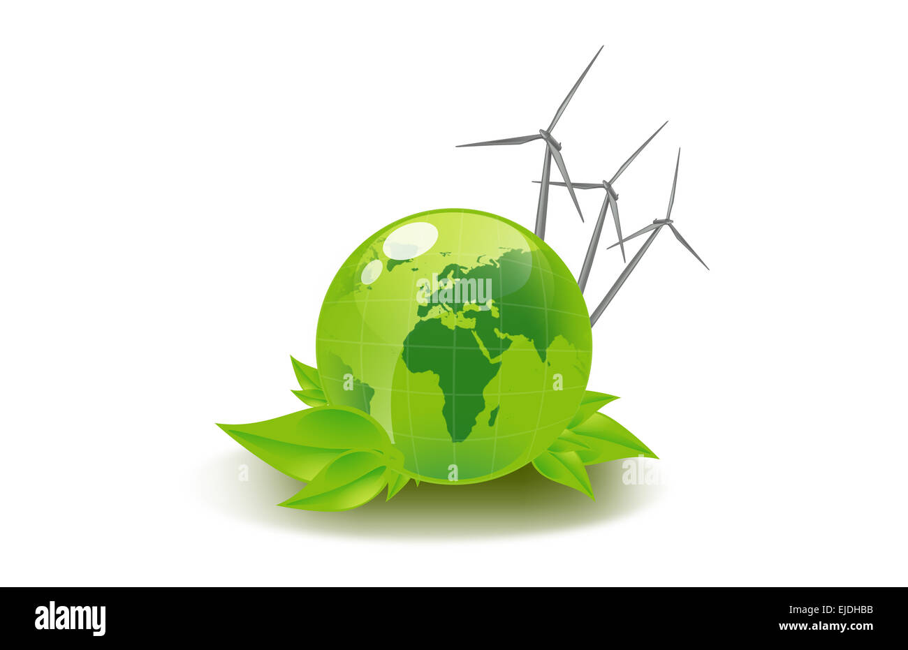 Wind turbines illustration technology Cut Out Stock Images & Pictures ...