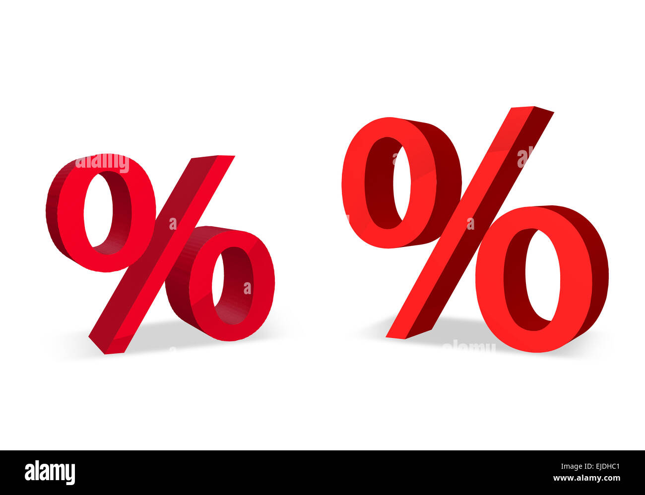 two big red percent signs Stock Photo - Alamy