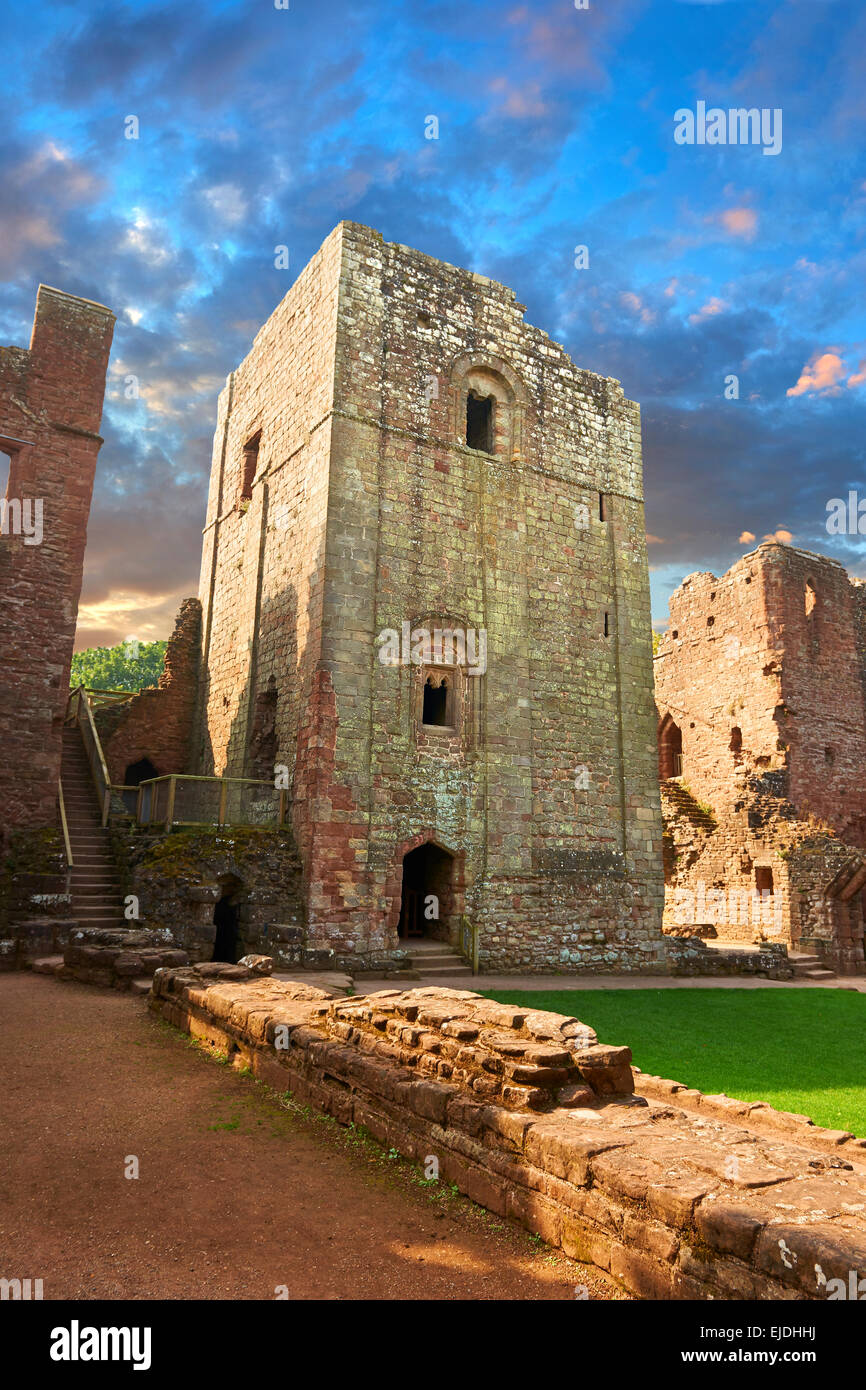 The 12th century medieval Norman ruins & Keep of Goodrich Castle ...