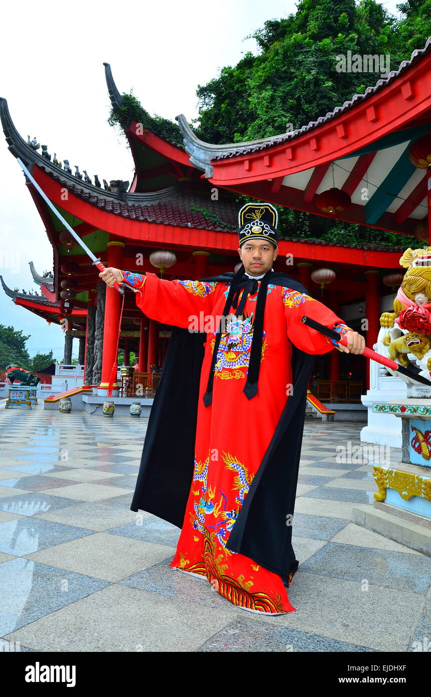 photographed using costumes Sam Pho Kong in temple Sam Pho Kong Stock ...