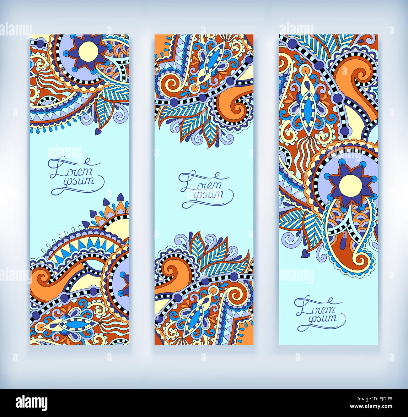 set of decorative flower template banner Stock Photo - Alamy