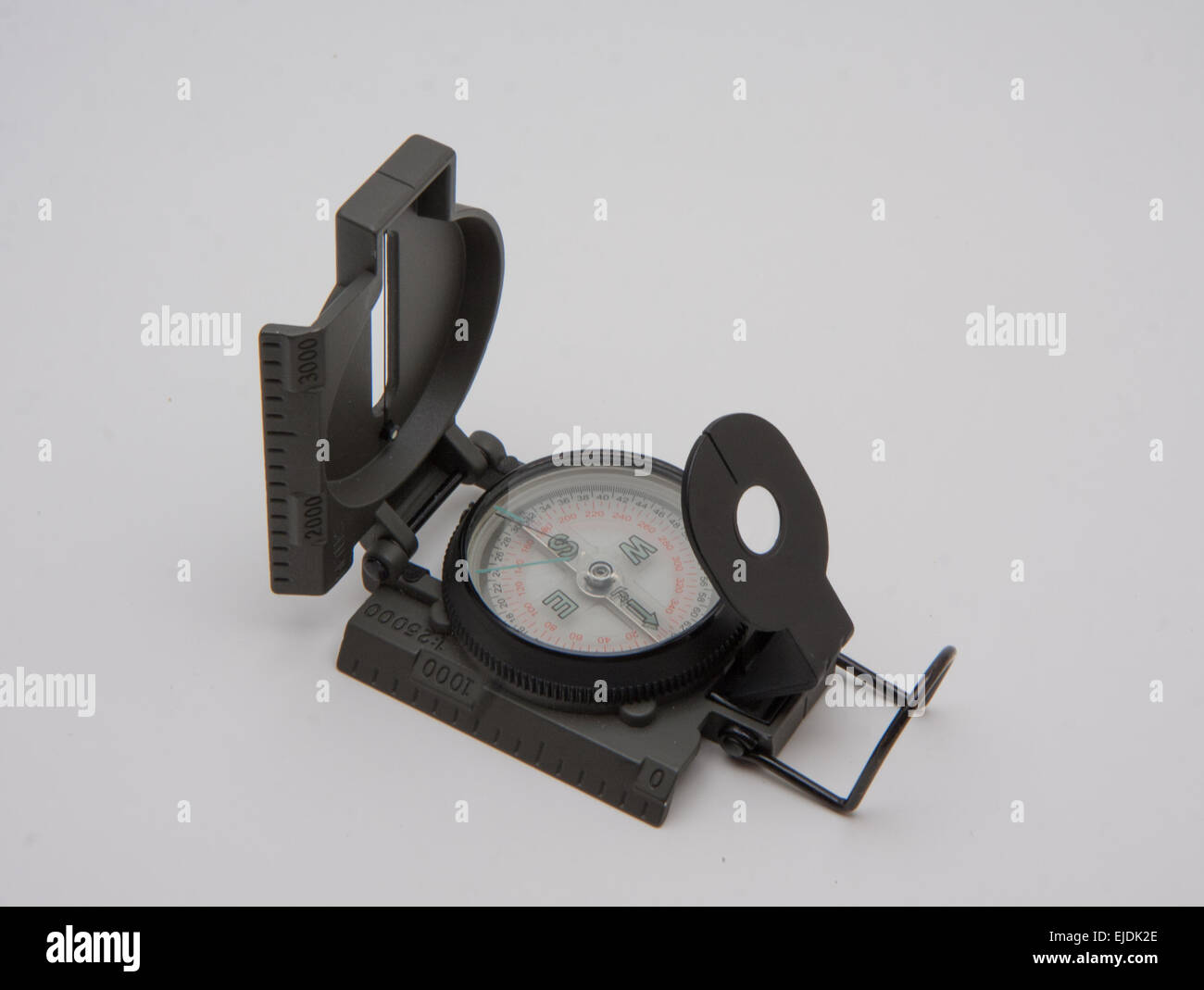 close up compass green for topographic maps Stock Photo - Alamy