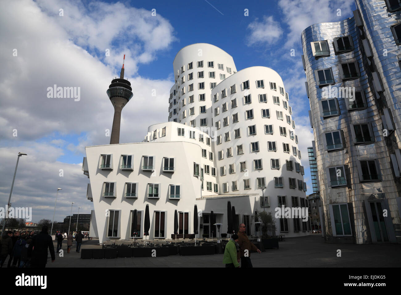 Buildings at Medienhafen (Media district), Duesseldorf, Northrhine ...