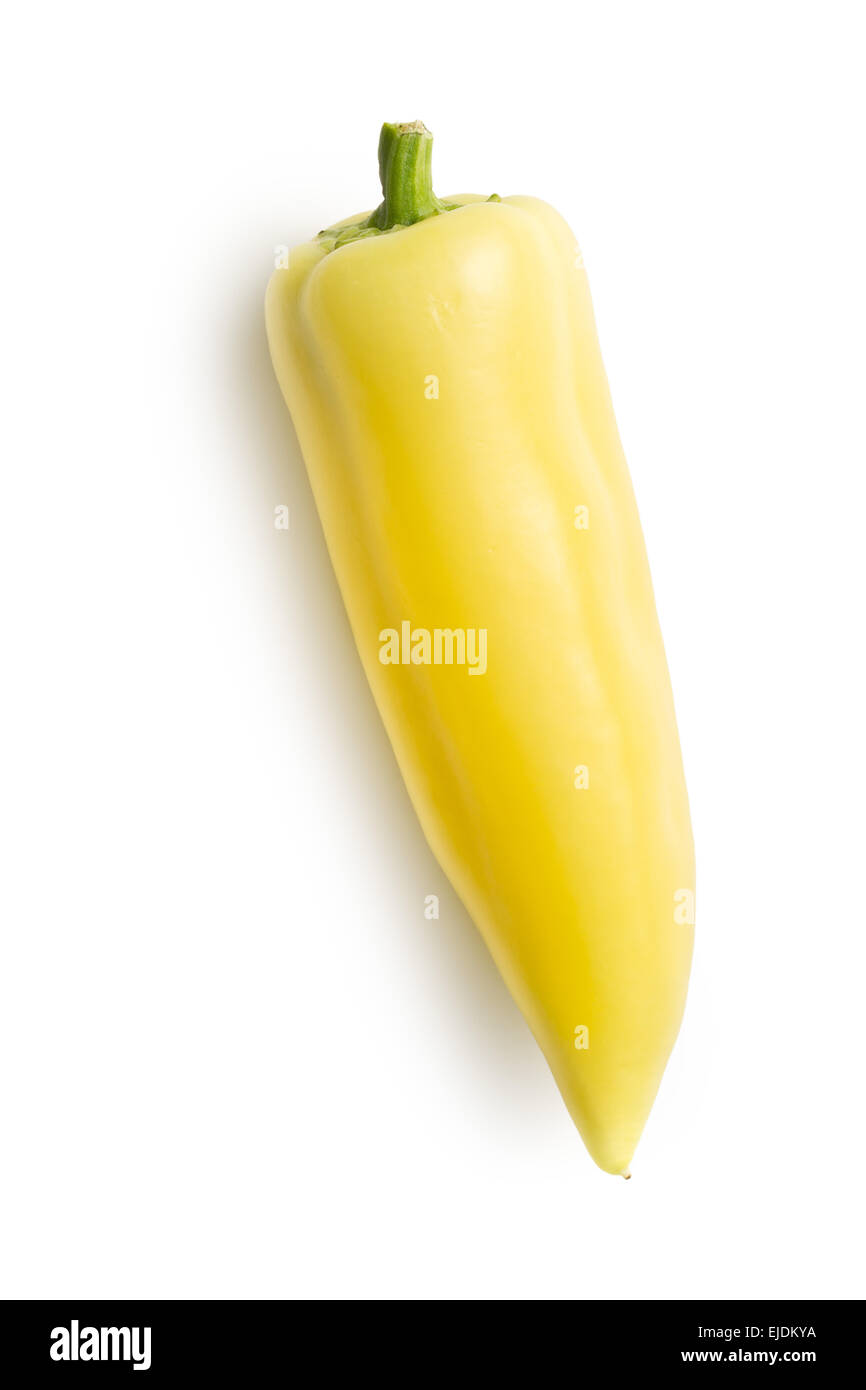 yellow pepper on white background Stock Photo - Alamy