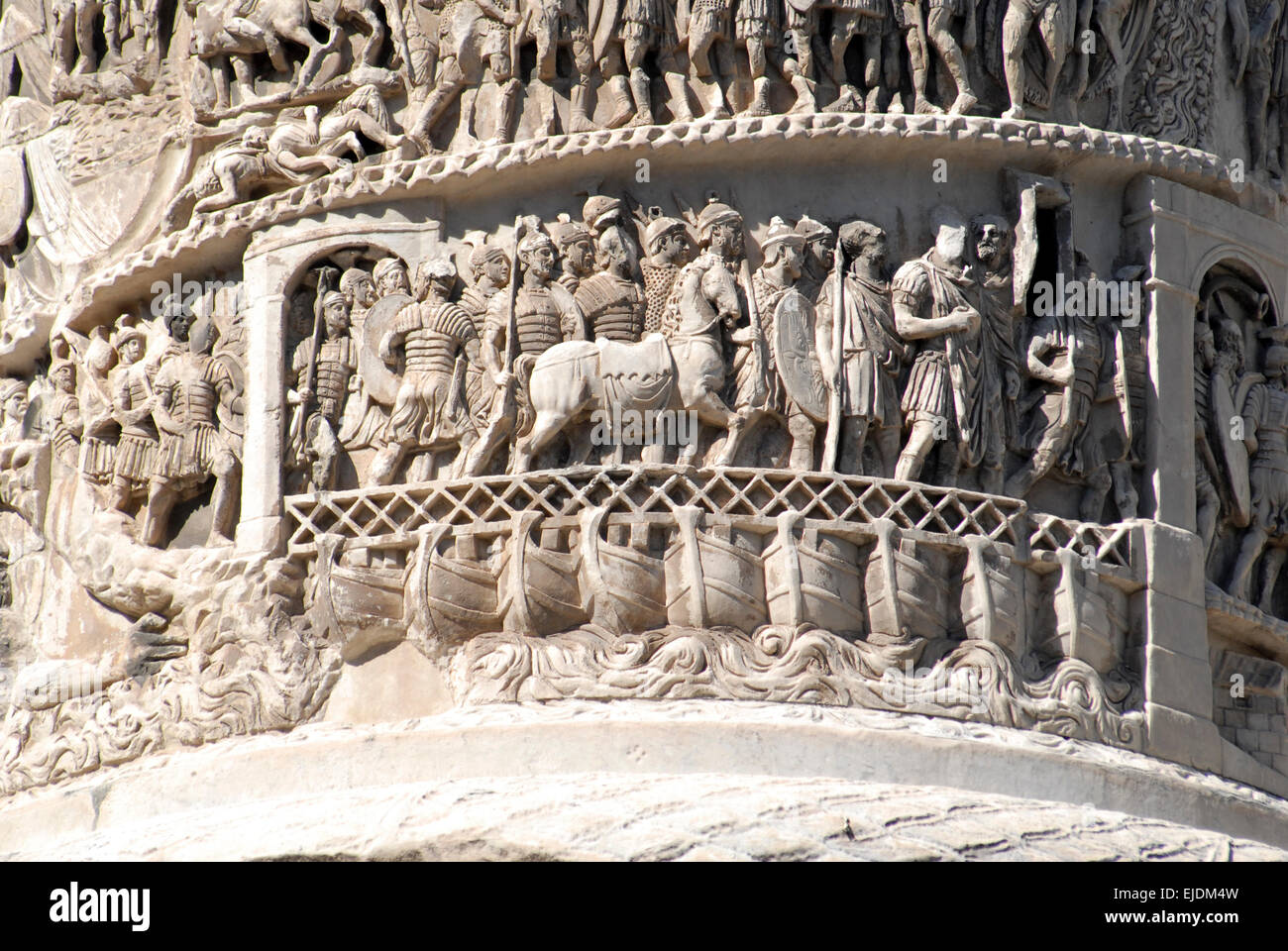 Column of Marcus Aurelius, Rome. Detail Stock Photo - Alamy