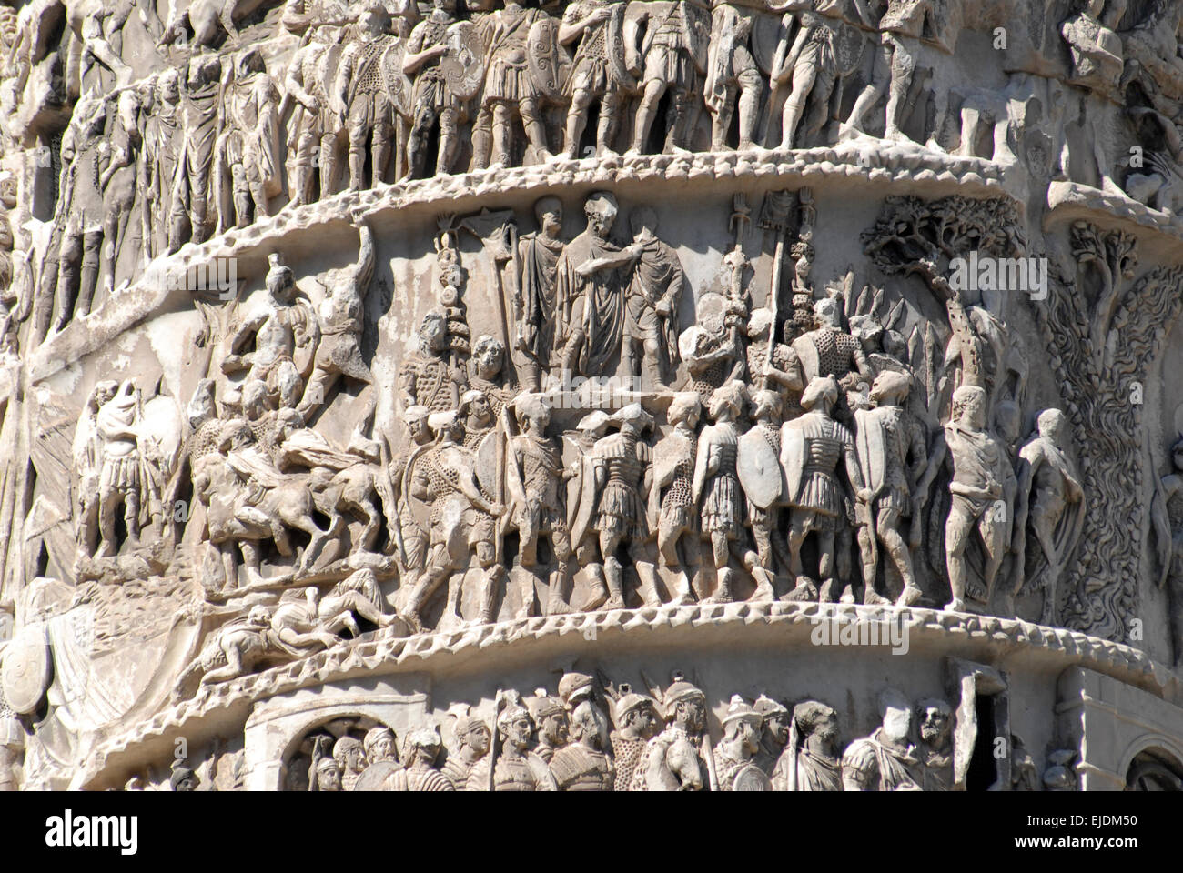 Column of Marcus Aurelius, Rome. Detail Stock Photo - Alamy