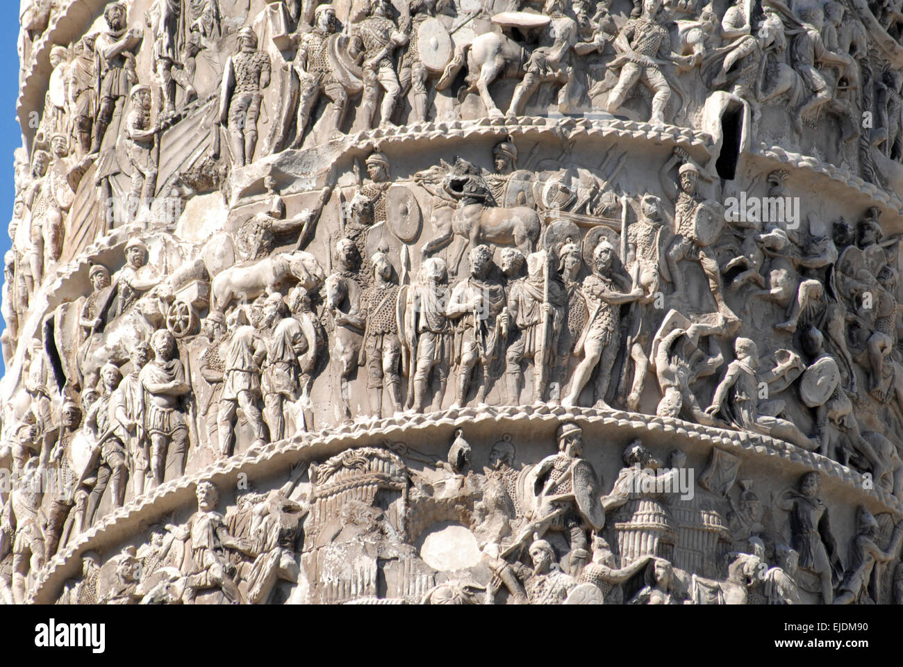 Column of Marcus Aurelius, Rome. Detail Stock Photo - Alamy