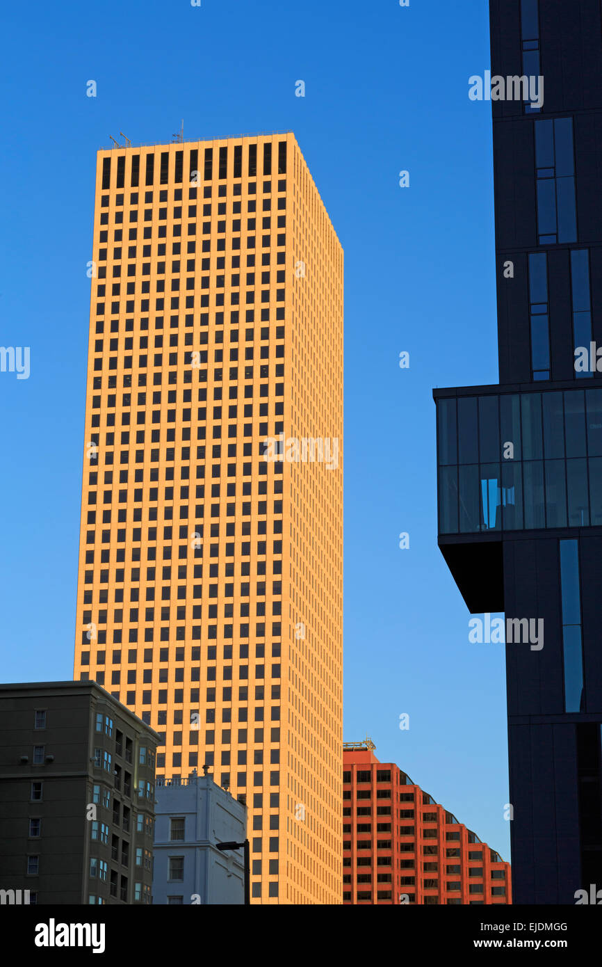 Skyscrapers on Poydras Street, Central Business District, New Orleans ...