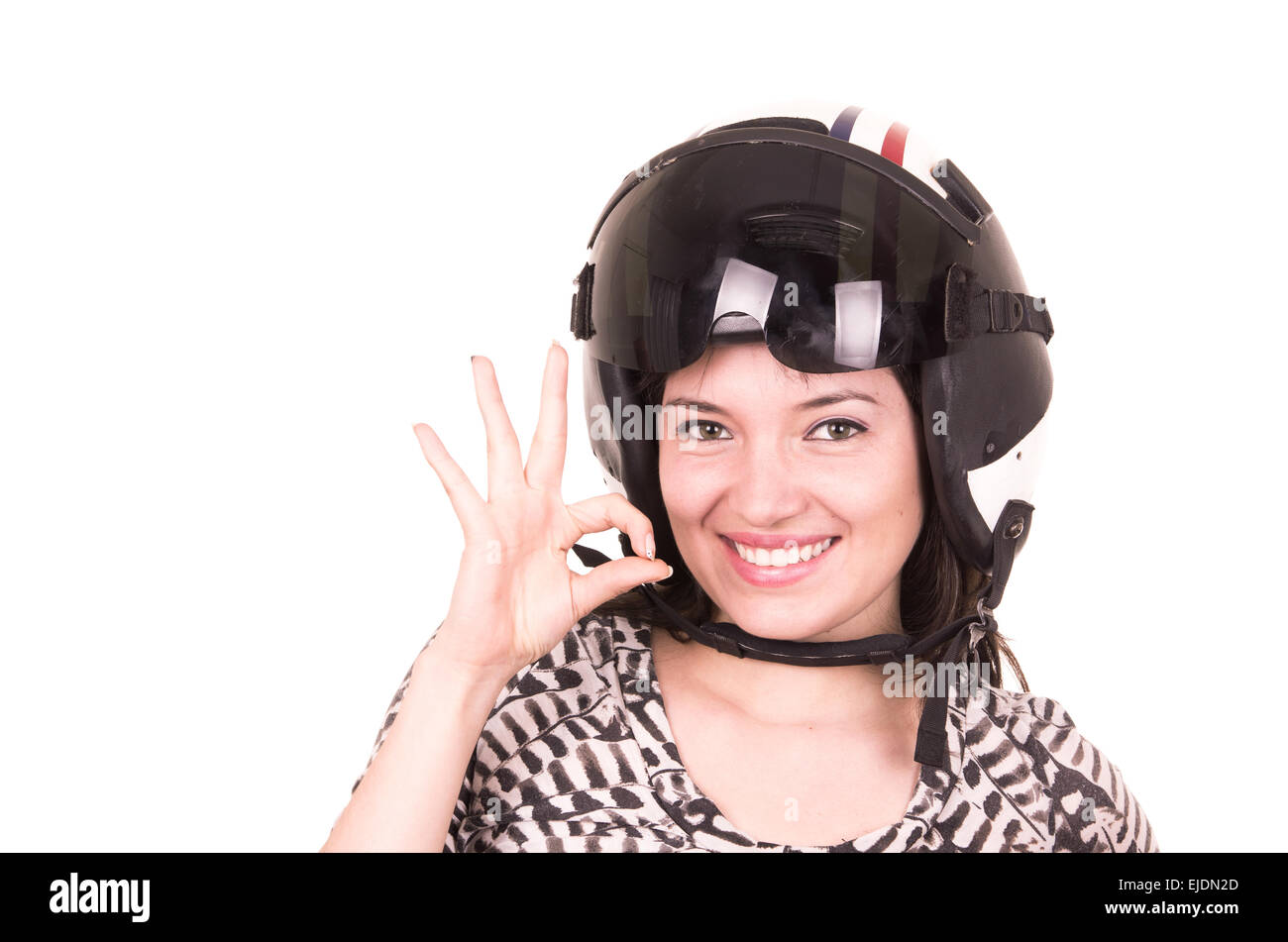 Woman wearing motorbike helmet hi-res stock photography and images - Alamy