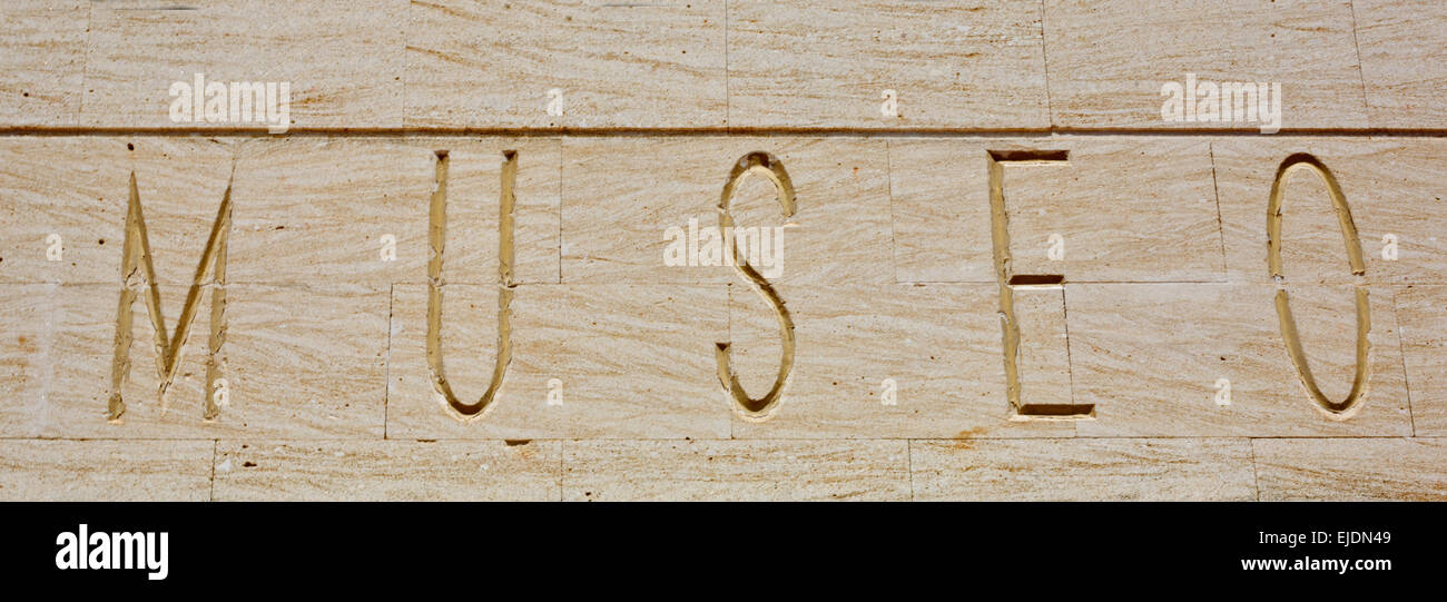 museum letters on stone wall Stock Photo - Alamy