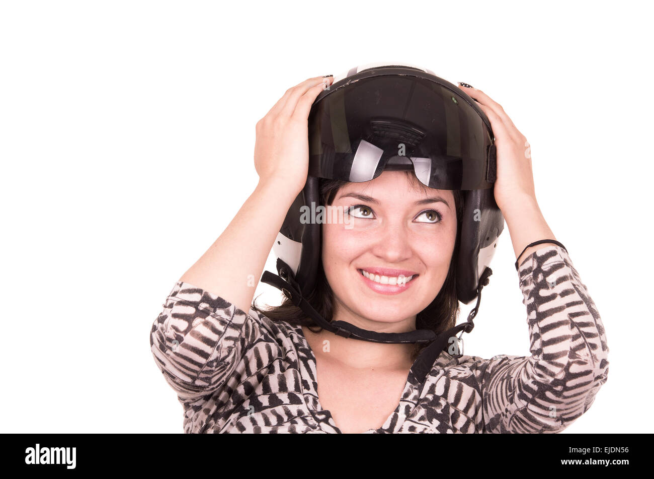Girl wearing motorcycle helmet hi-res stock photography and images - Alamy