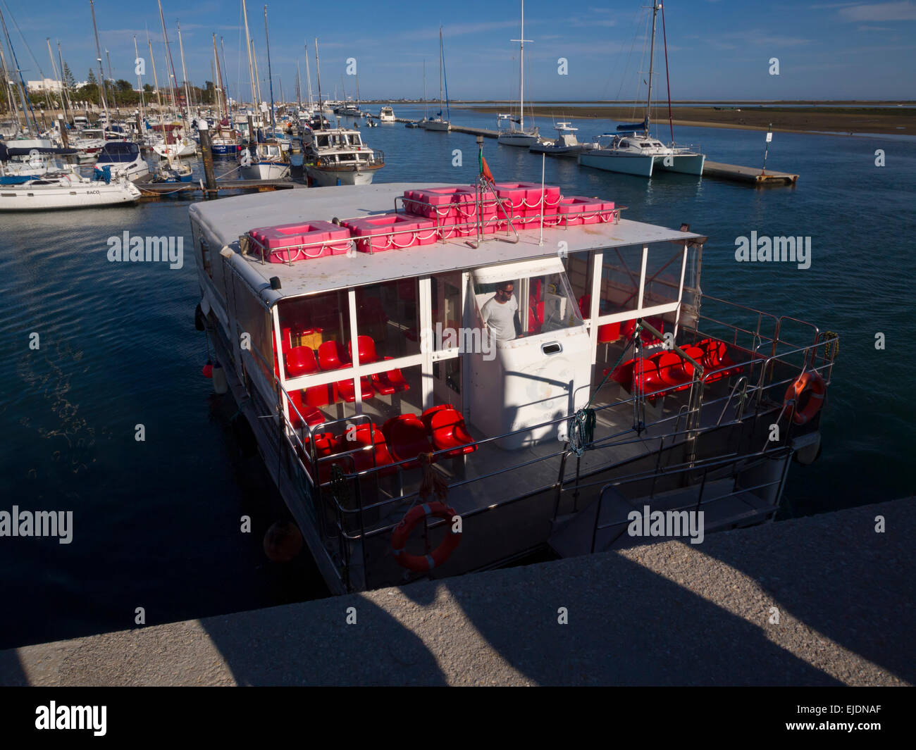 Ferry boat at Ria Formosa, Tavira, Algarve, Portugal Stock Photo - Alamy