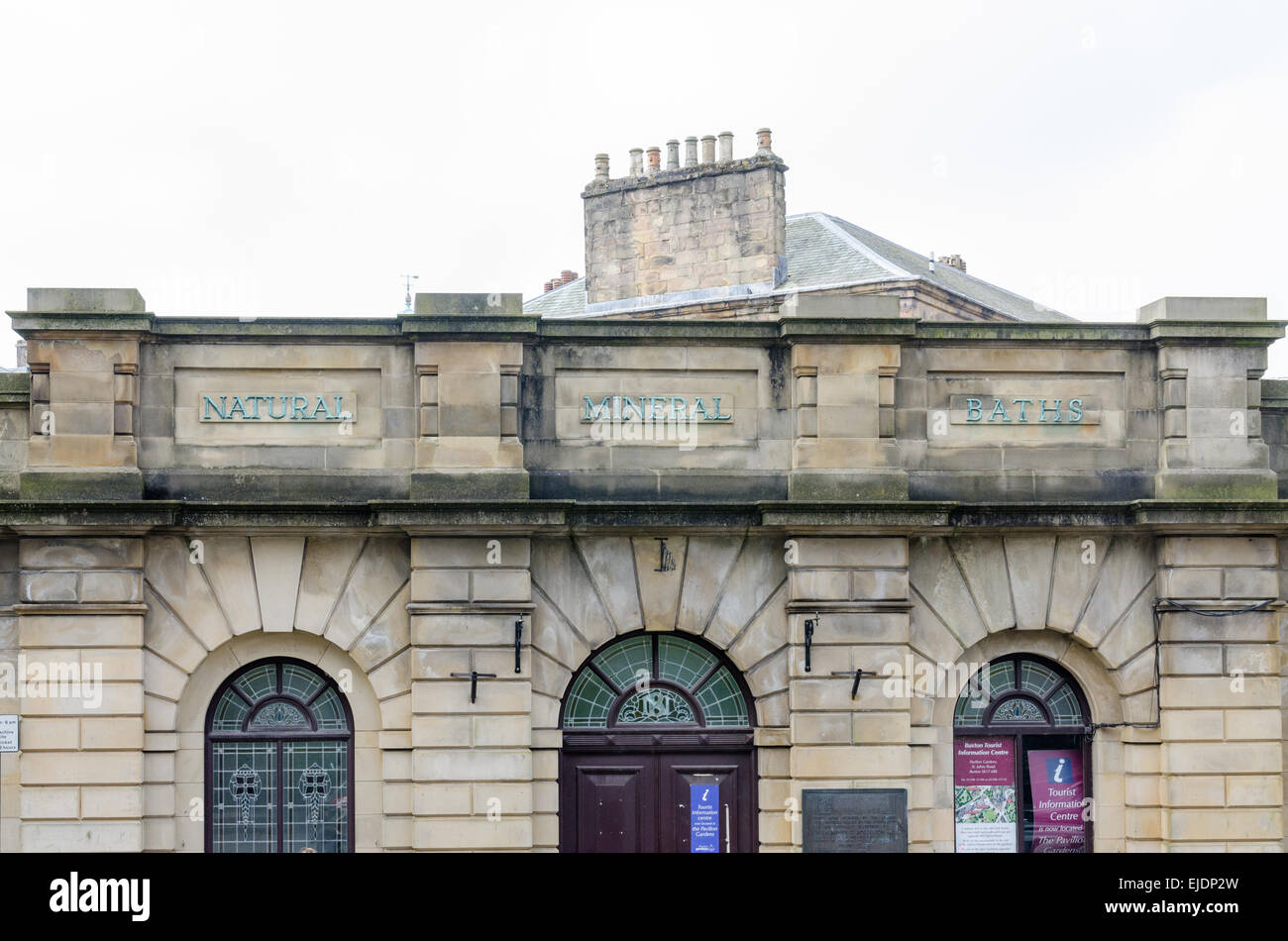Natural Mineral Baths building at The Crescent in the Derbyshire spa ...