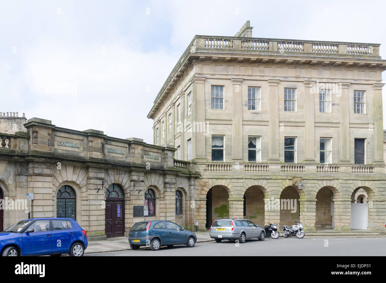 Natural Mineral Baths building at The Crescent in the Derbyshire spa ...