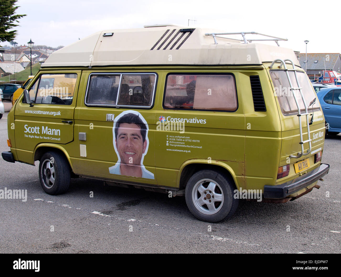 Scott Mann Conservative candidate for North Cornwall, campaign vehicle ...