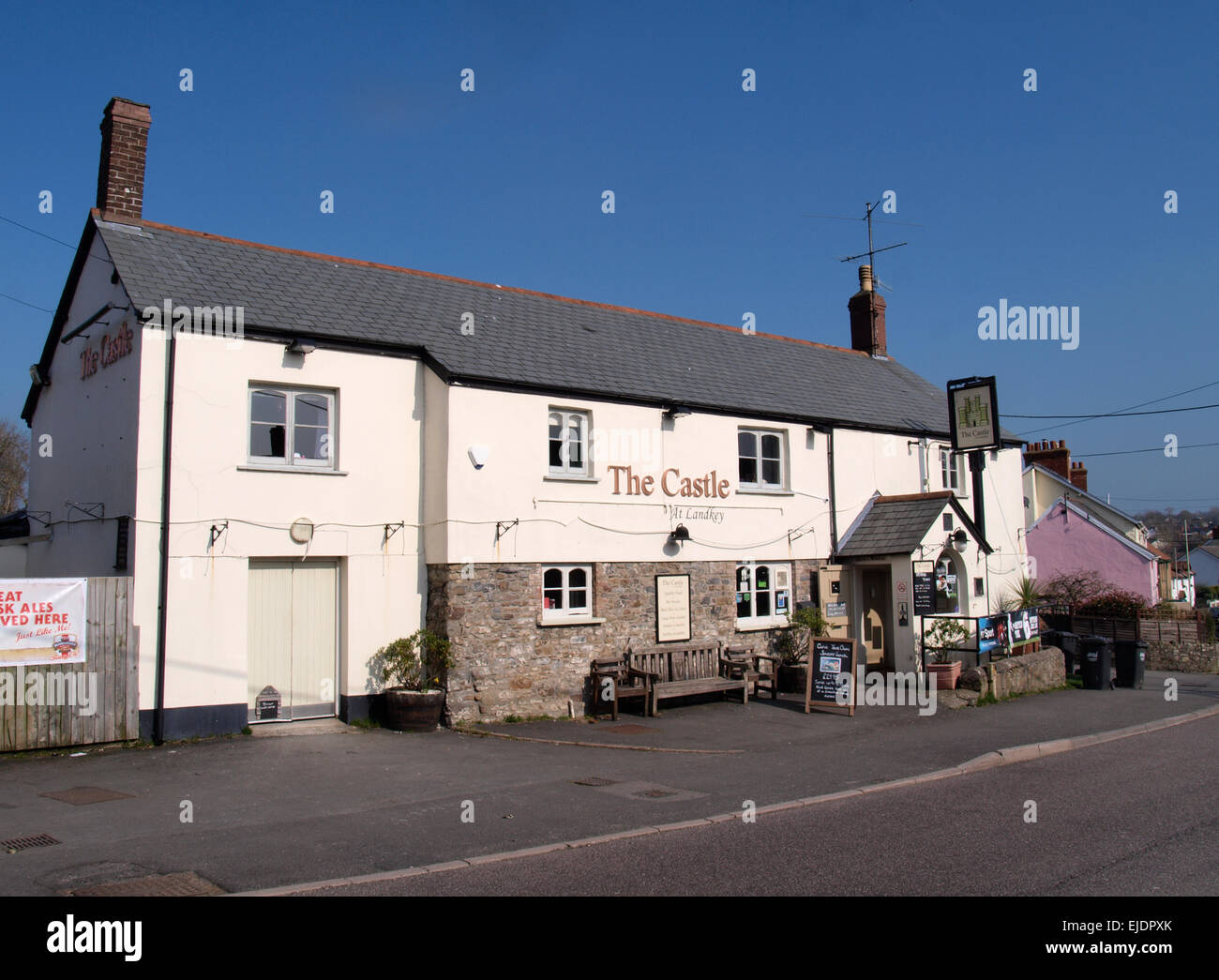 The Castle Pub, Landkey, Devon, UK Stock Photo - Alamy