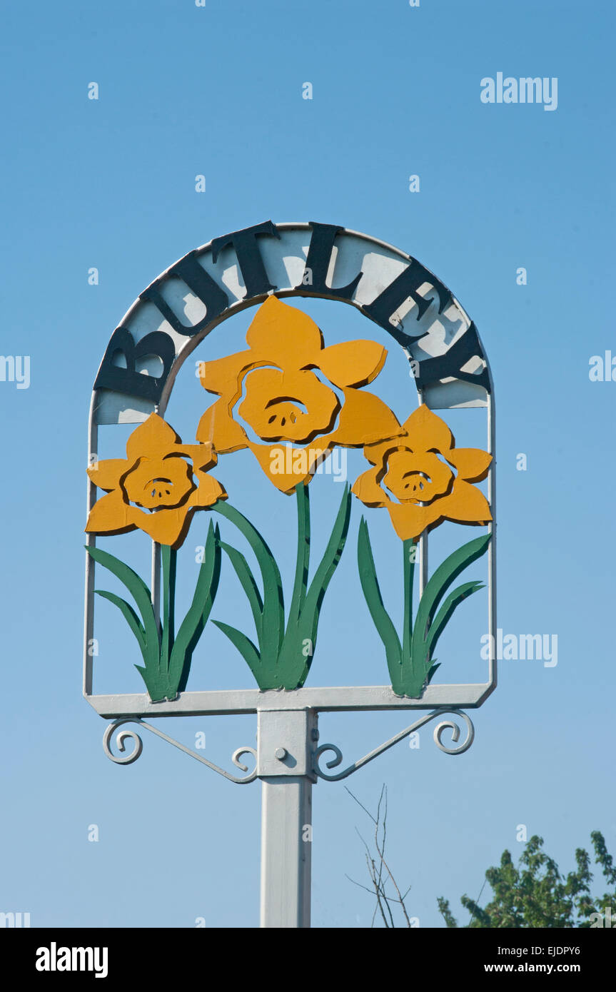 Butley Village Sign, Suffolk Stock Photo - Alamy