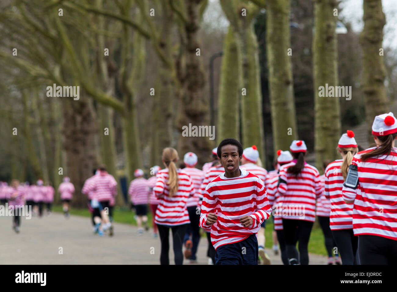 London, UK. 22nd March, 2015. London's 3rd annual Where's Wally Fun Run ...