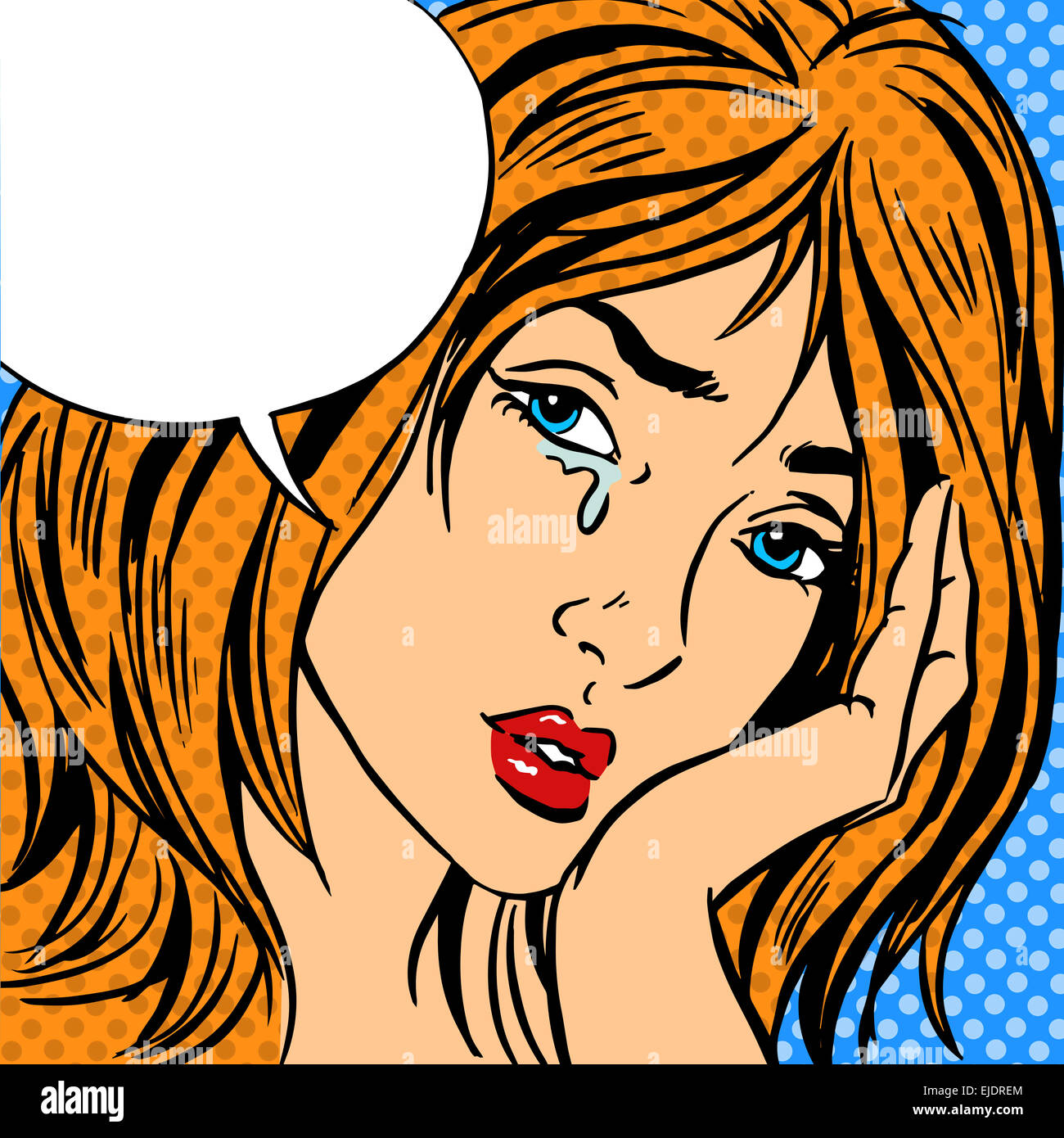 Girl cry Pop art vintage comic Stock Photo - Alamy