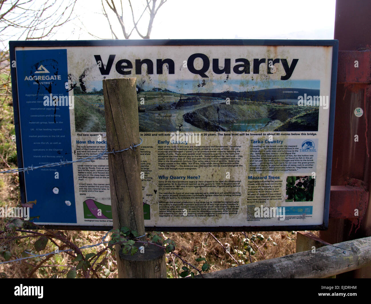 Venn Quarry information sign, Landkey, Devon, UK Stock Photo - Alamy