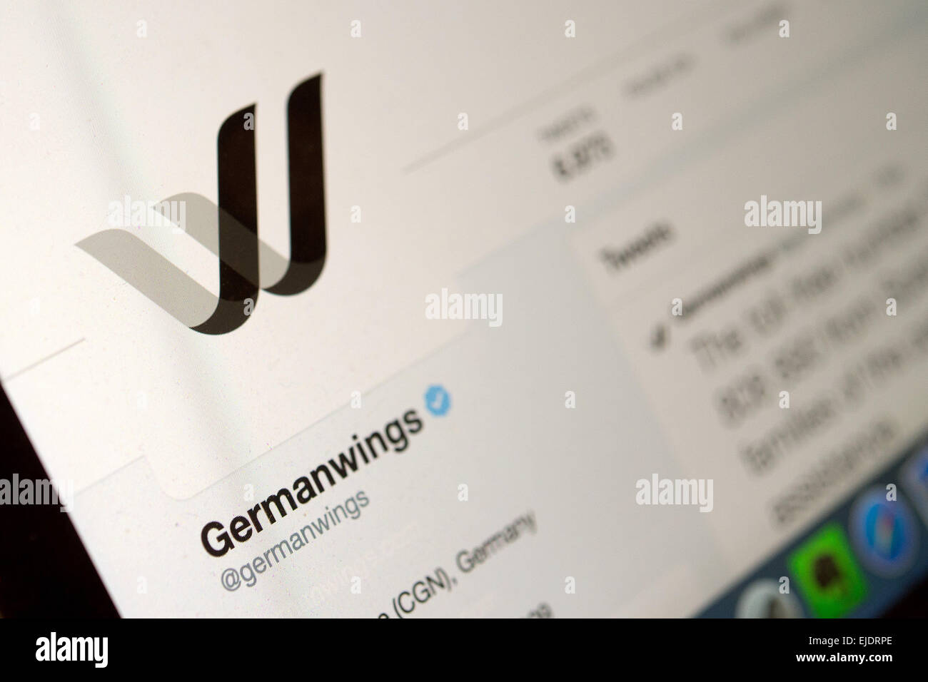 Cologne, Germany. 24th Mar, 2015. The black/white coloured logo of ...