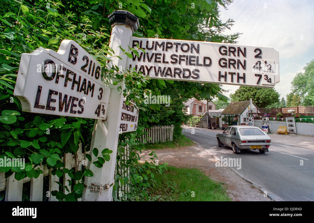 Old wooden direction signs in Sussex Stock Photo - Alamy