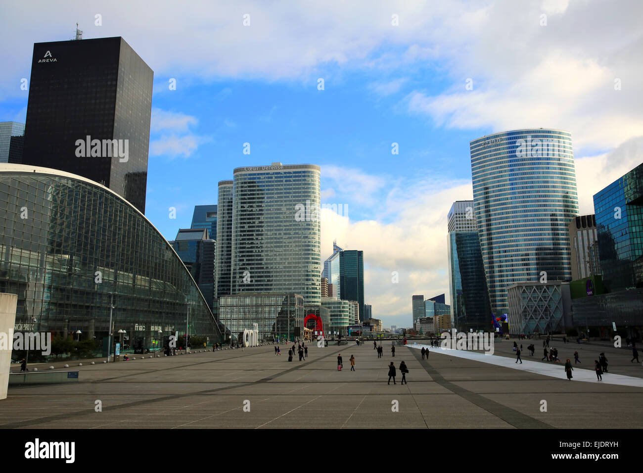 Esplanade, view from Grande Arche , in Paris, France Stock Photo - Alamy