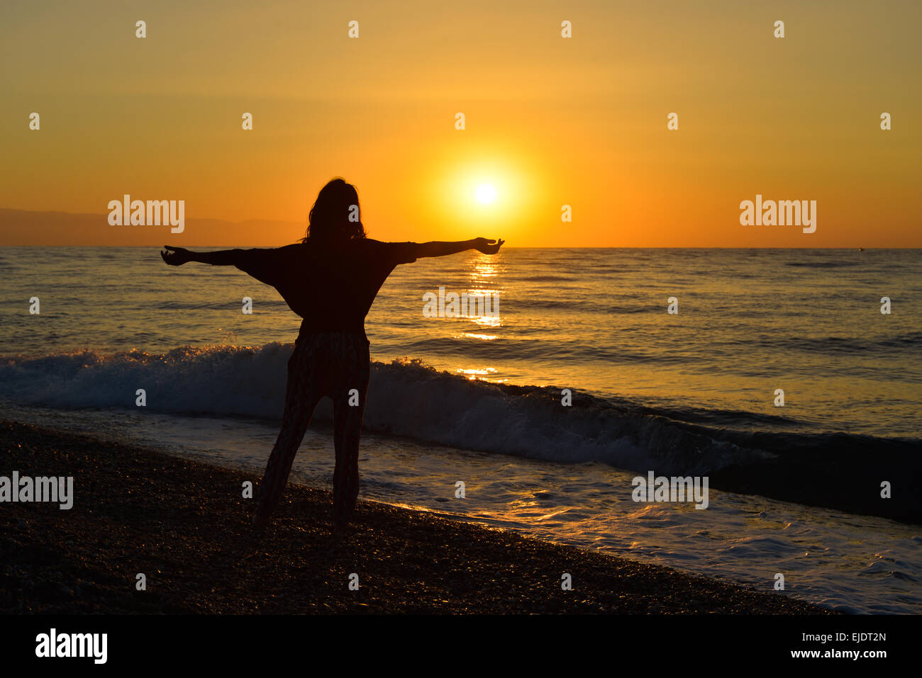 Sunrise concept girl hi-res stock photography and images - Alamy