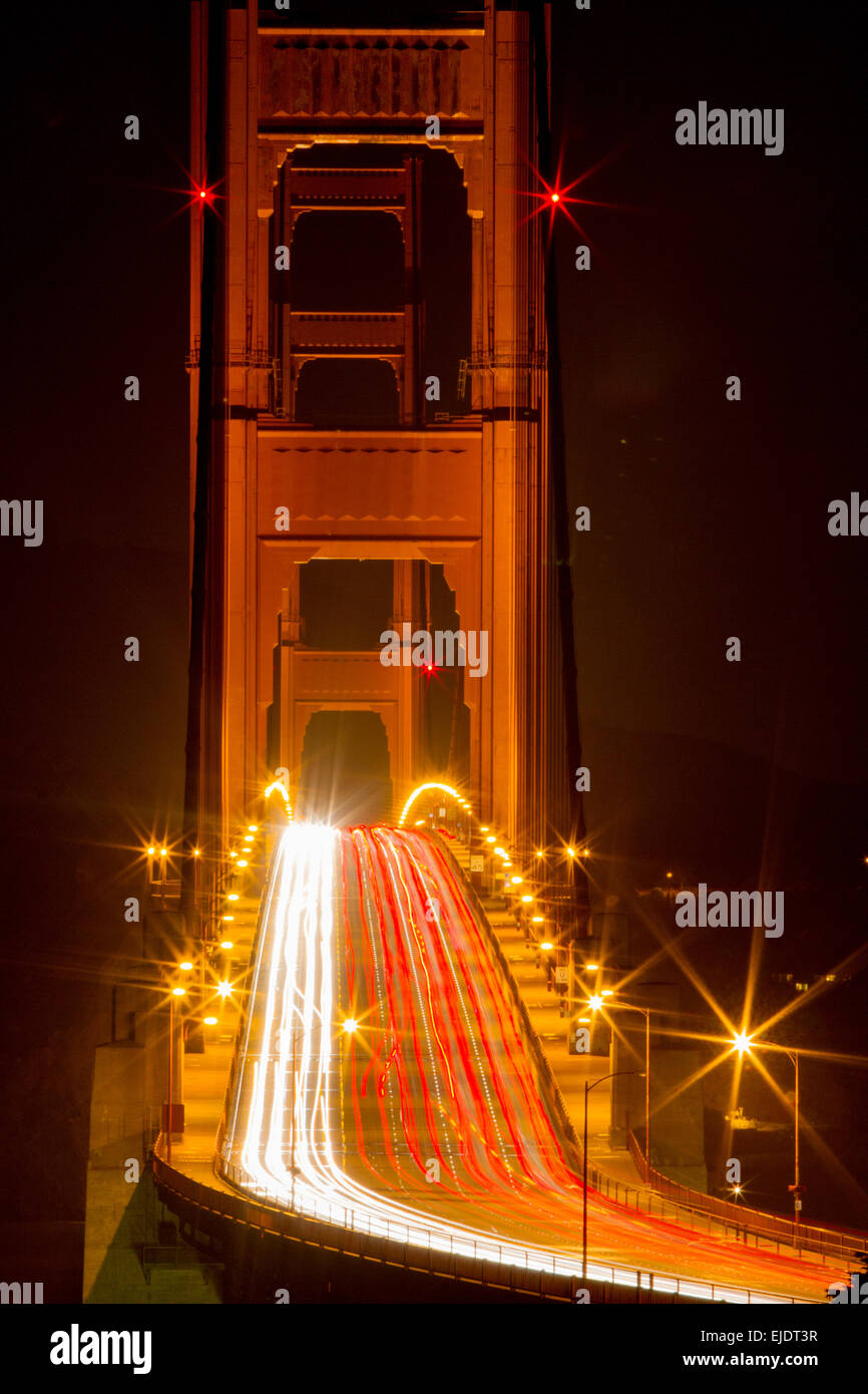 Golden Gate Bridge at Night Stock Photo - Alamy