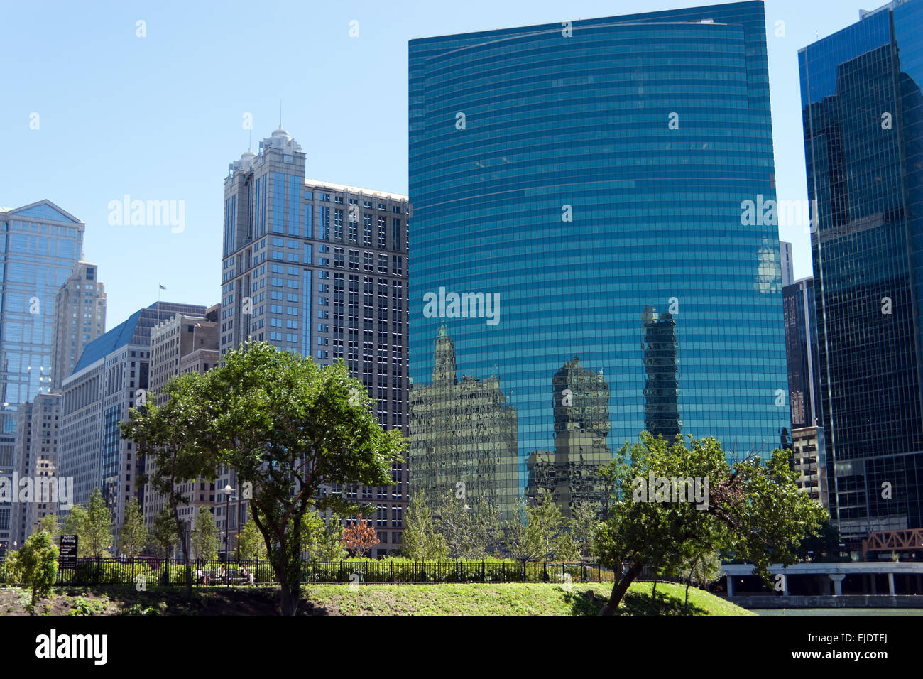 View of 333 Wacker Drive, taken in the Loop area, close to the Chicago ...