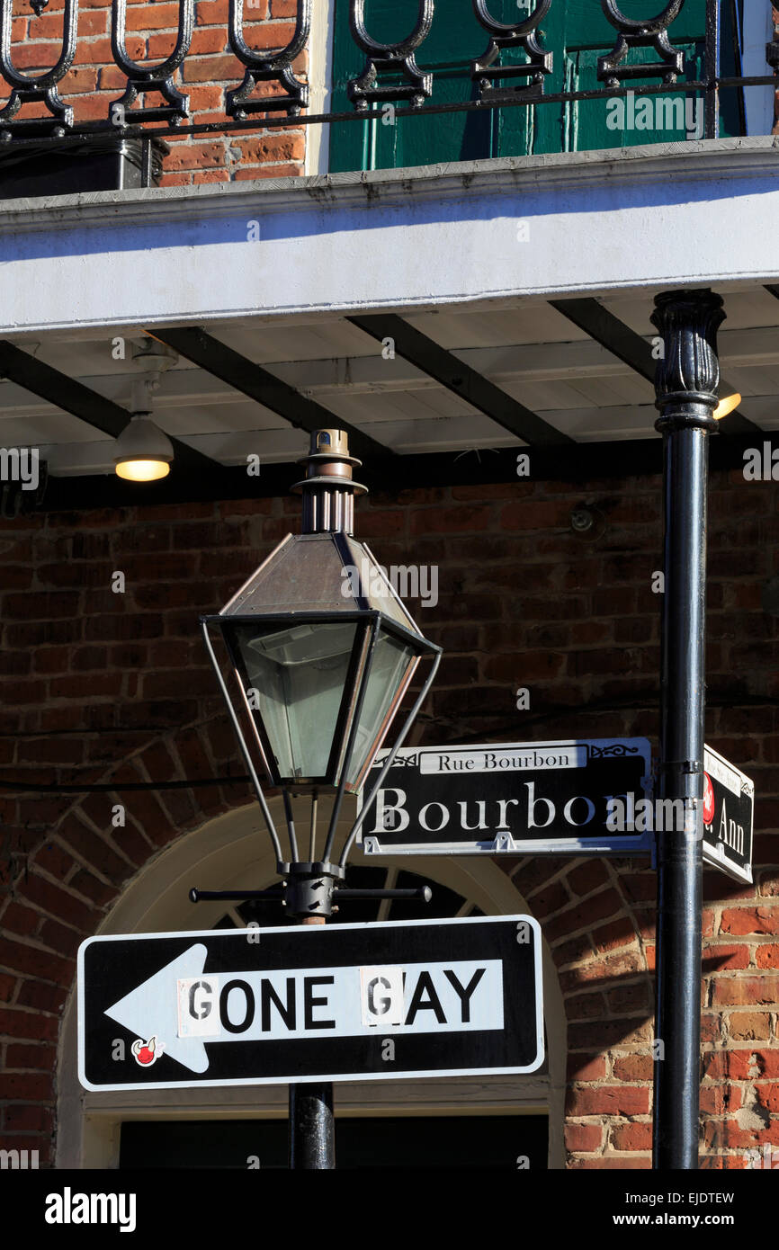 Signs on Bourbon Street, French Quarter, New Orleans, Louisiana, USA ...