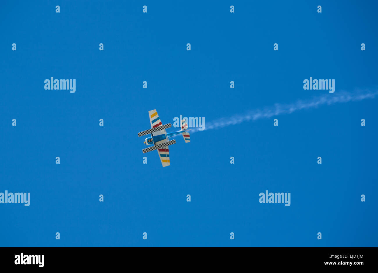 Radio controlled Hydroplane flying over the Guadiana river, Badajoz ...