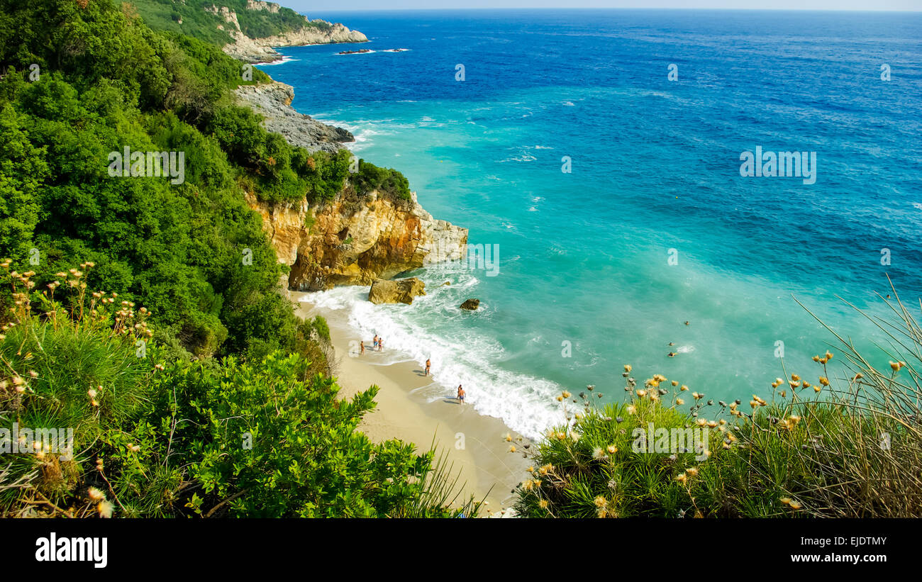 Mylopotamos beach, Pelion, Greece. Beach of Mylopotamos near Tsagarada ...