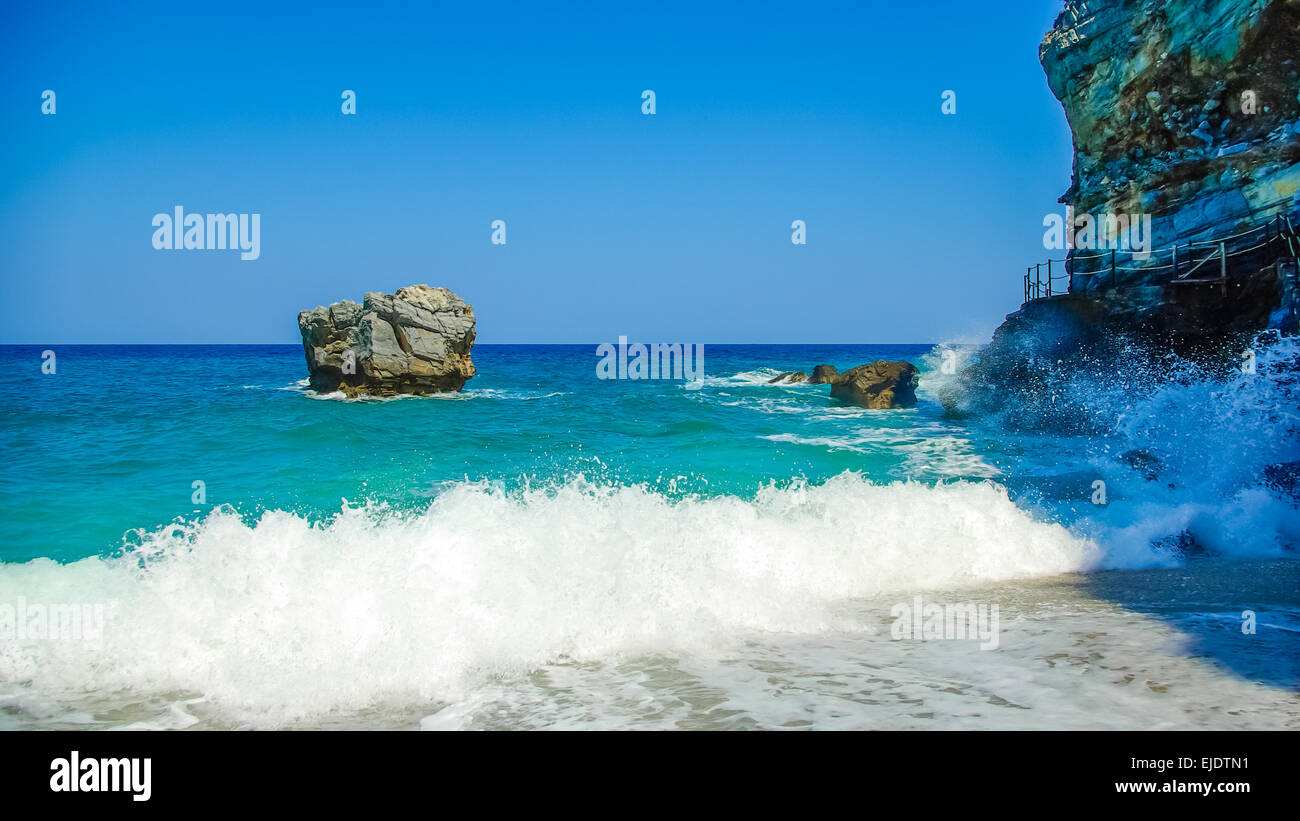 Beach mylopotamos pilio greece mediterranean hi-res stock photography ...