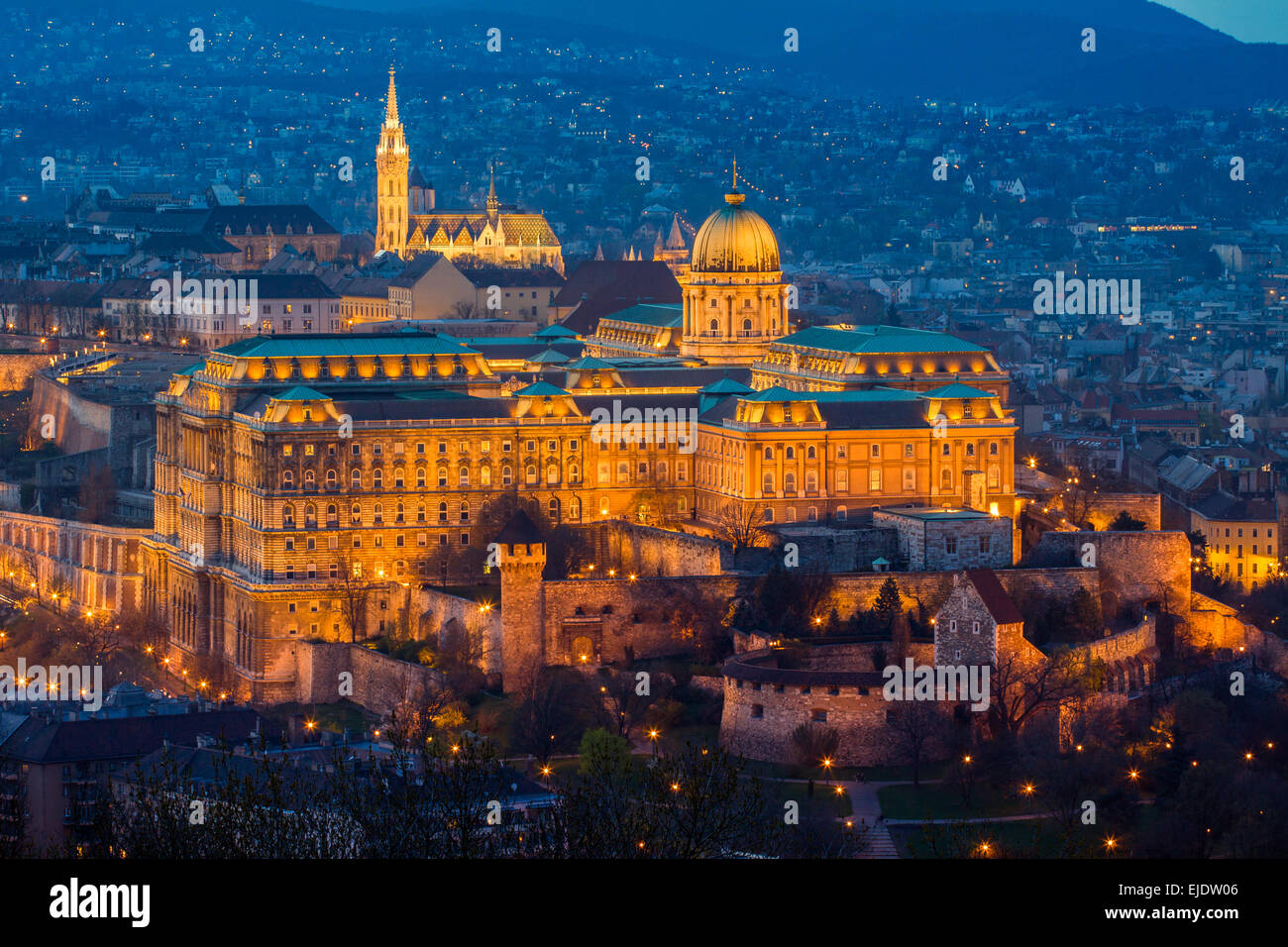 Budapest Castle at Sunset, Hungary Stock Photo - Alamy