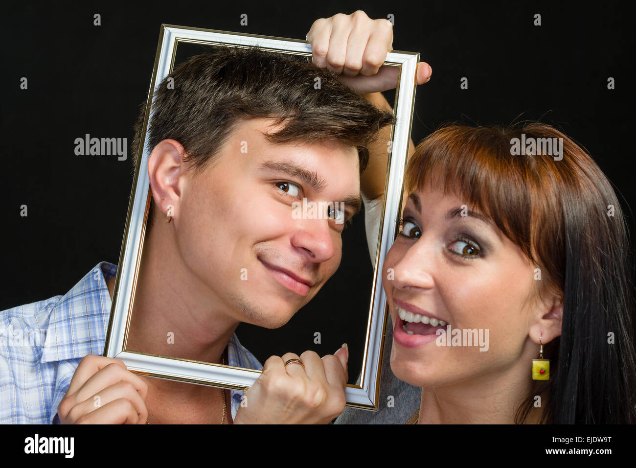 Couple making frame isolated hi-res stock photography and images - Alamy