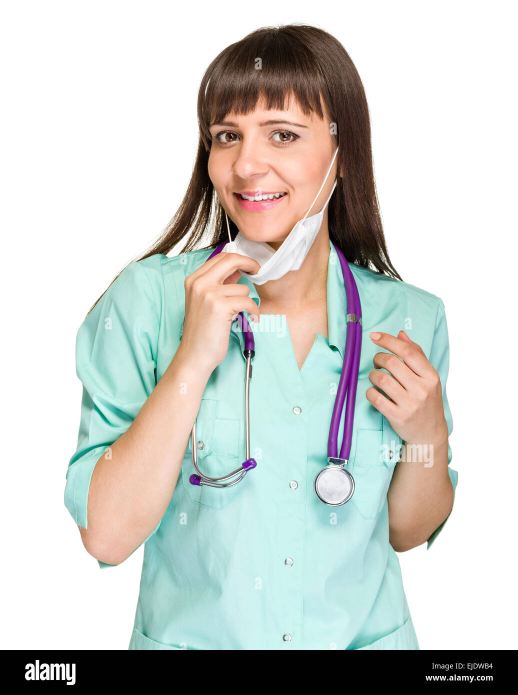 Female doctor wearing surgical mask Stock Photo - Alamy