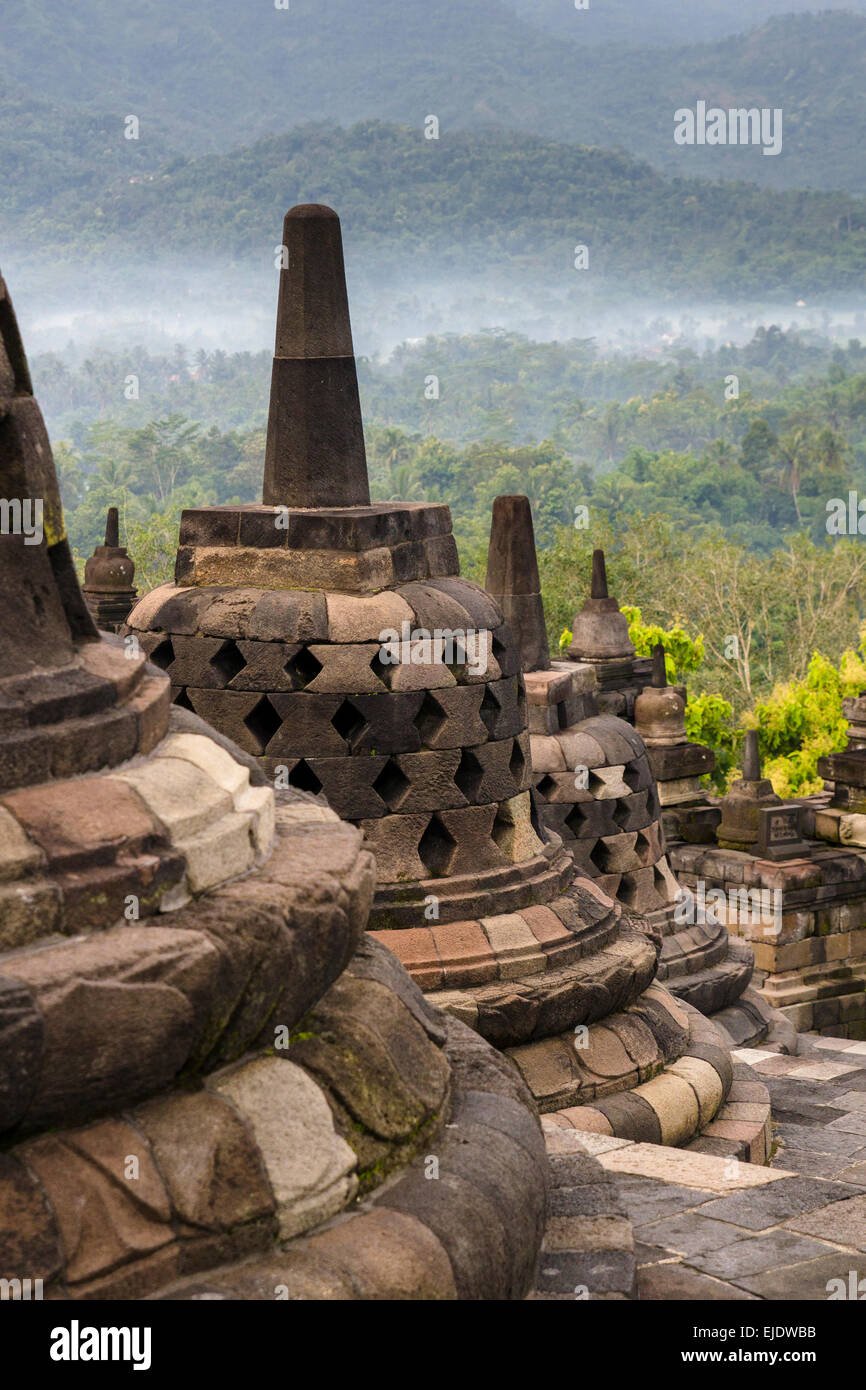 Sunrise in Borobudur Stock Photo - Alamy