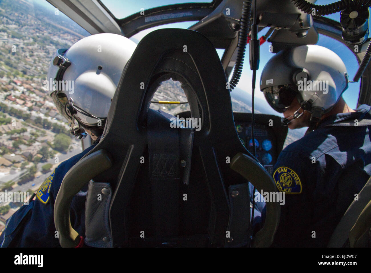 Police Helicopter Officers Stock Photo - Alamy