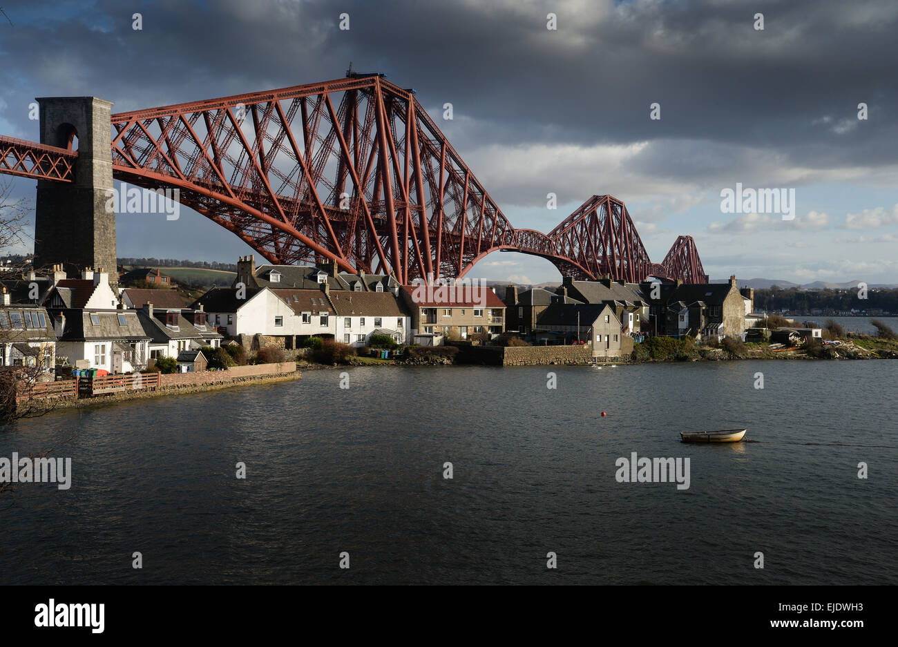 The world famous Forth Bridge crossing the Firth of Forth from North ...