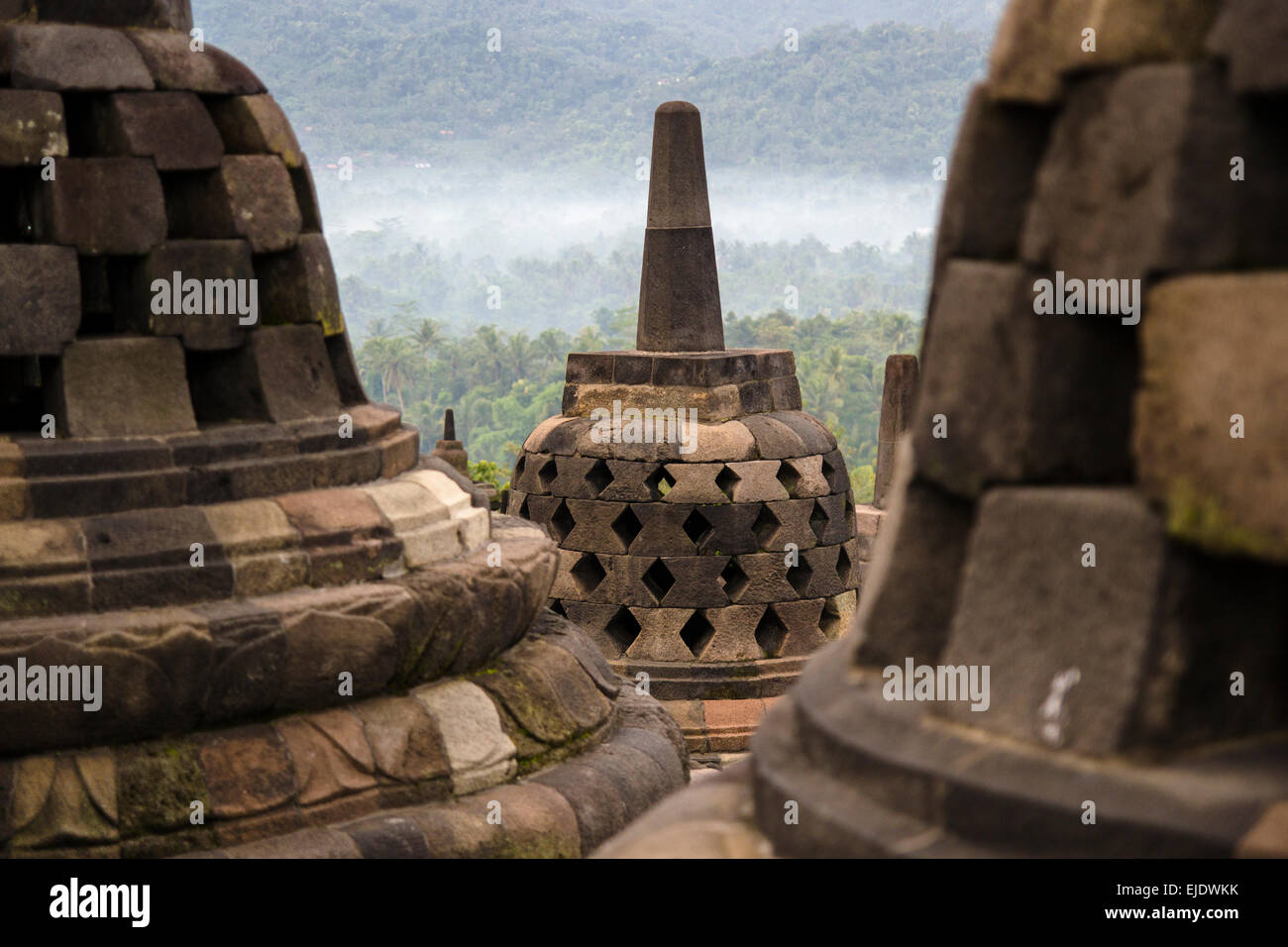 Sunrise in Borobudur Stock Photo - Alamy