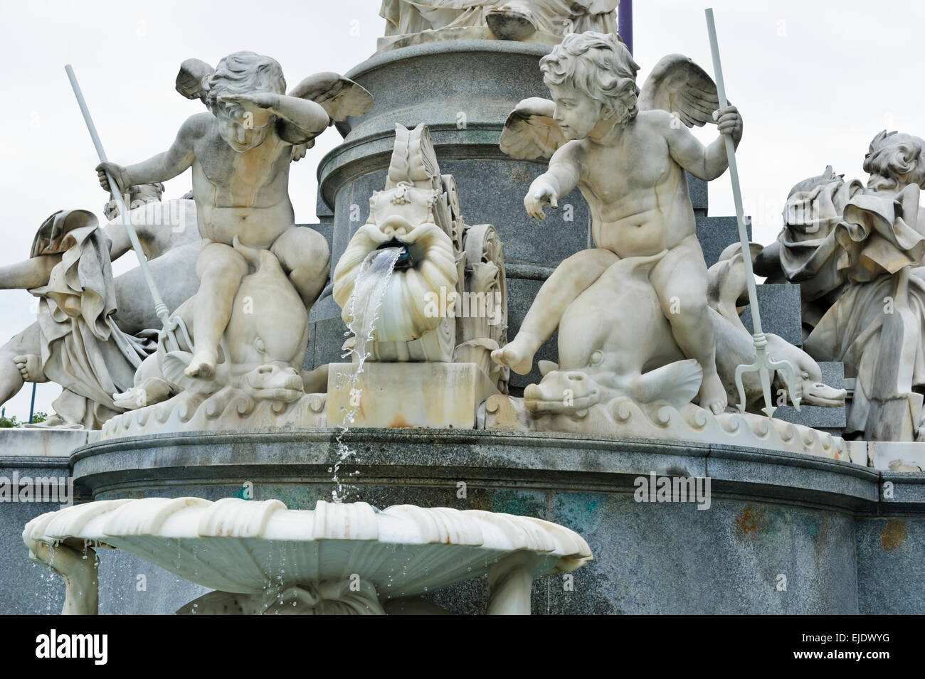The Pallas Athena water fountain in front of the Austrian Parliament ...