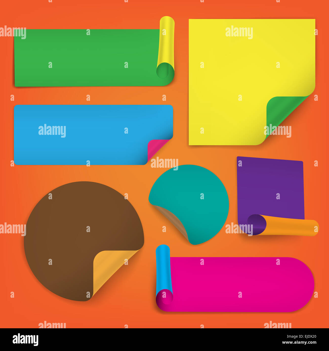 Set Of Blank Stickers Stock Photo - Alamy