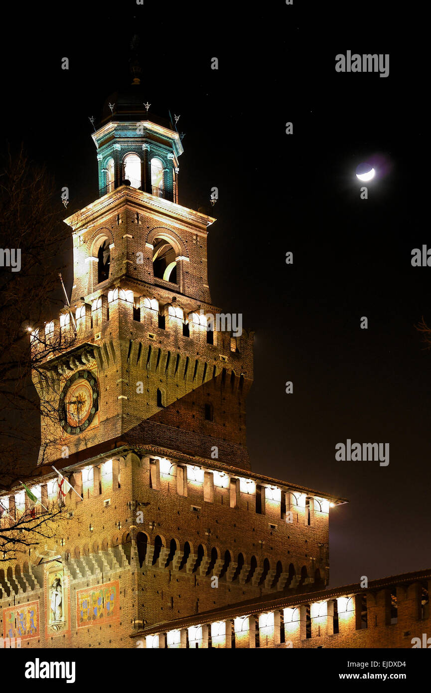 medieval castle at night Stock Photo - Alamy