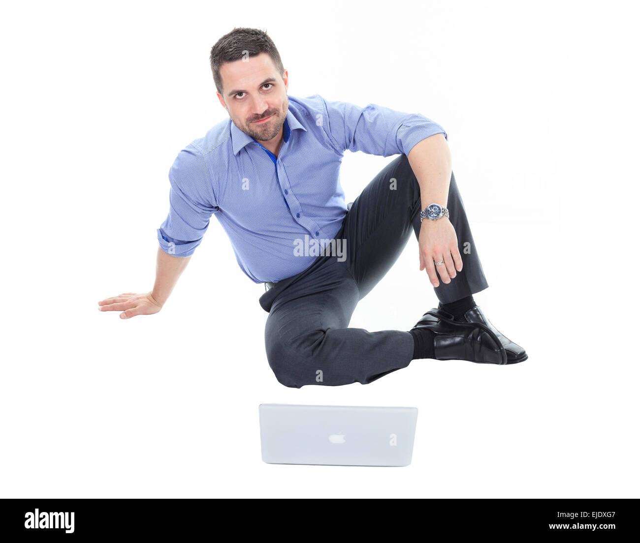 A beautiful business man standing against white background Stock Photo ...