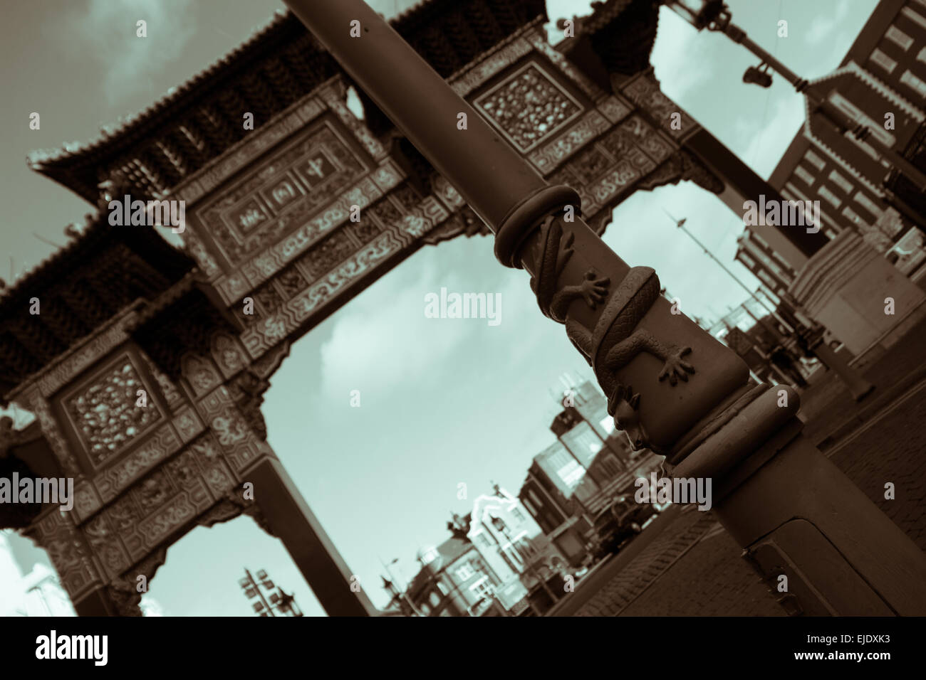 Slanted image the arch at Liverpool's Chaintown Stock Photo - Alamy