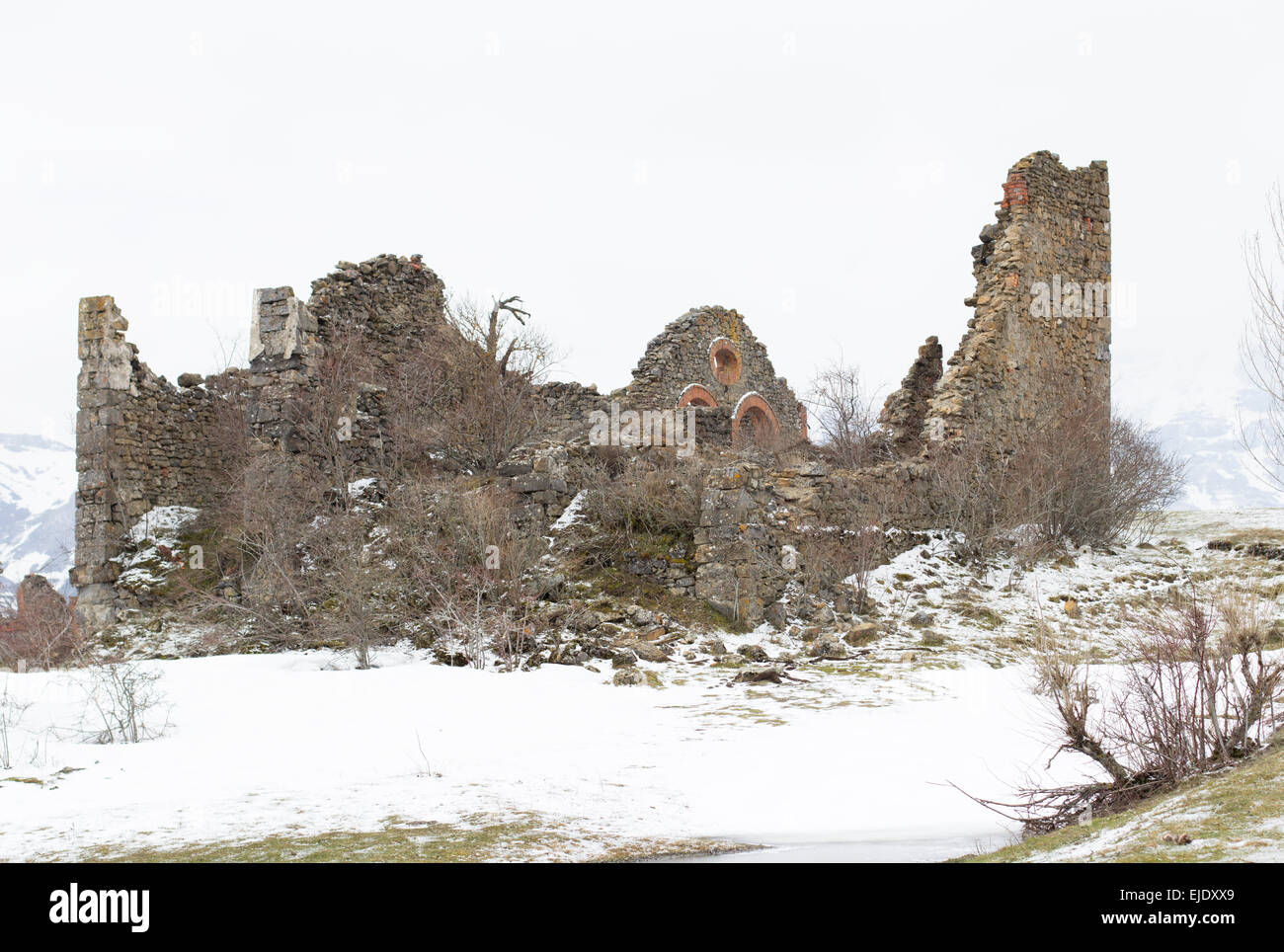 Abandoned factory in a snowy day Stock Photo - Alamy
