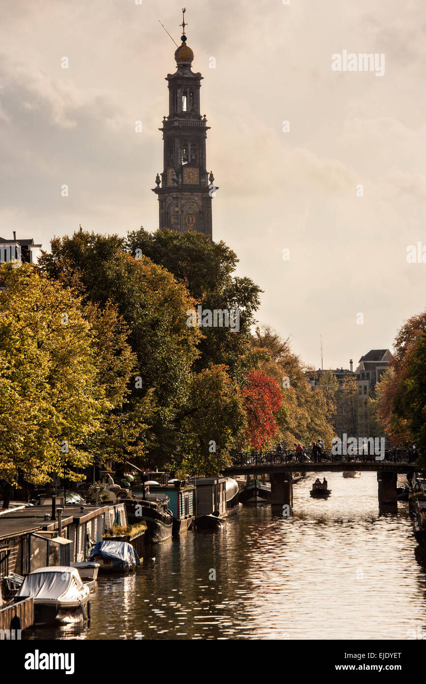 Westerkerk tower in Amsterdam Stock Photo - Alamy