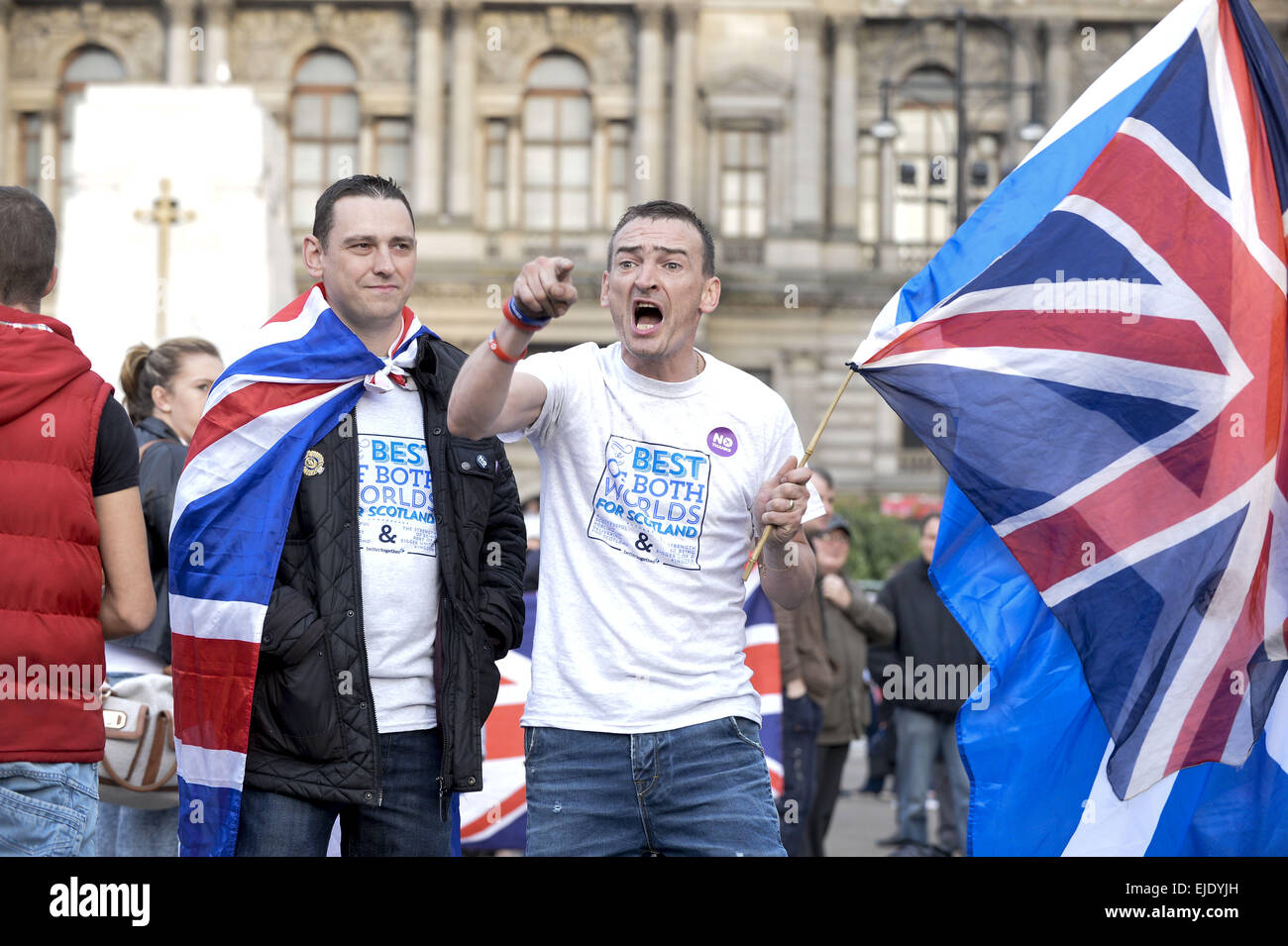 Pro Union and Scottish Independent supporters clash with each other in ...